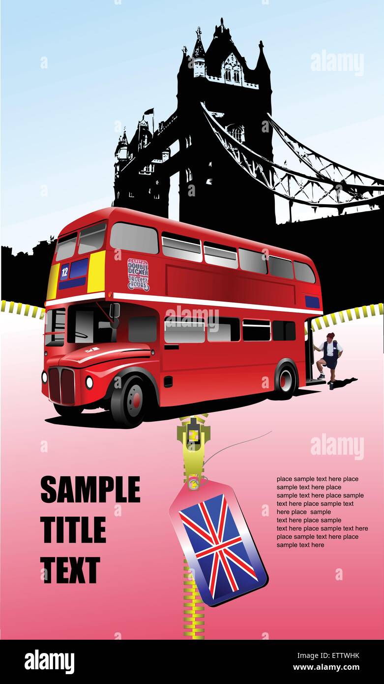 Cover for brochure with London images. Vector illustration Stock Vector ...