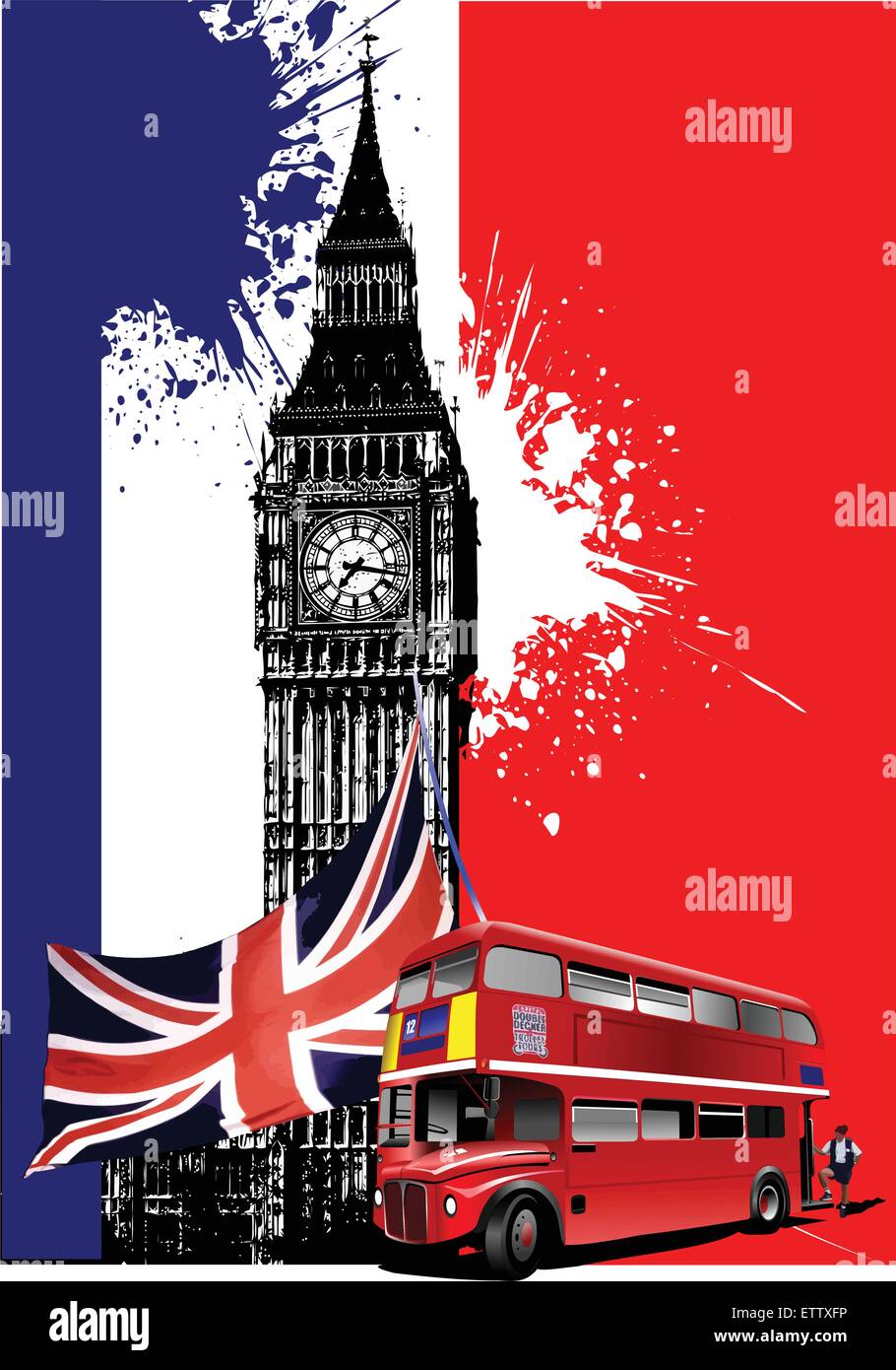 Cover for brochure with London images. Vector illustration Stock Vector ...