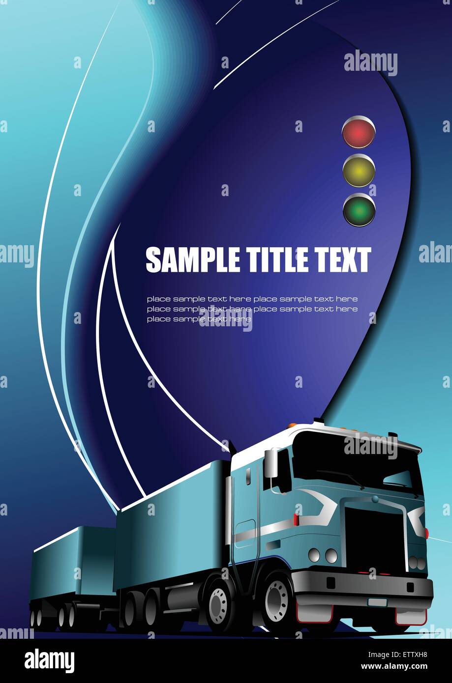 Abstract colored waved background with lorry. Vector Stock Vector Image ...