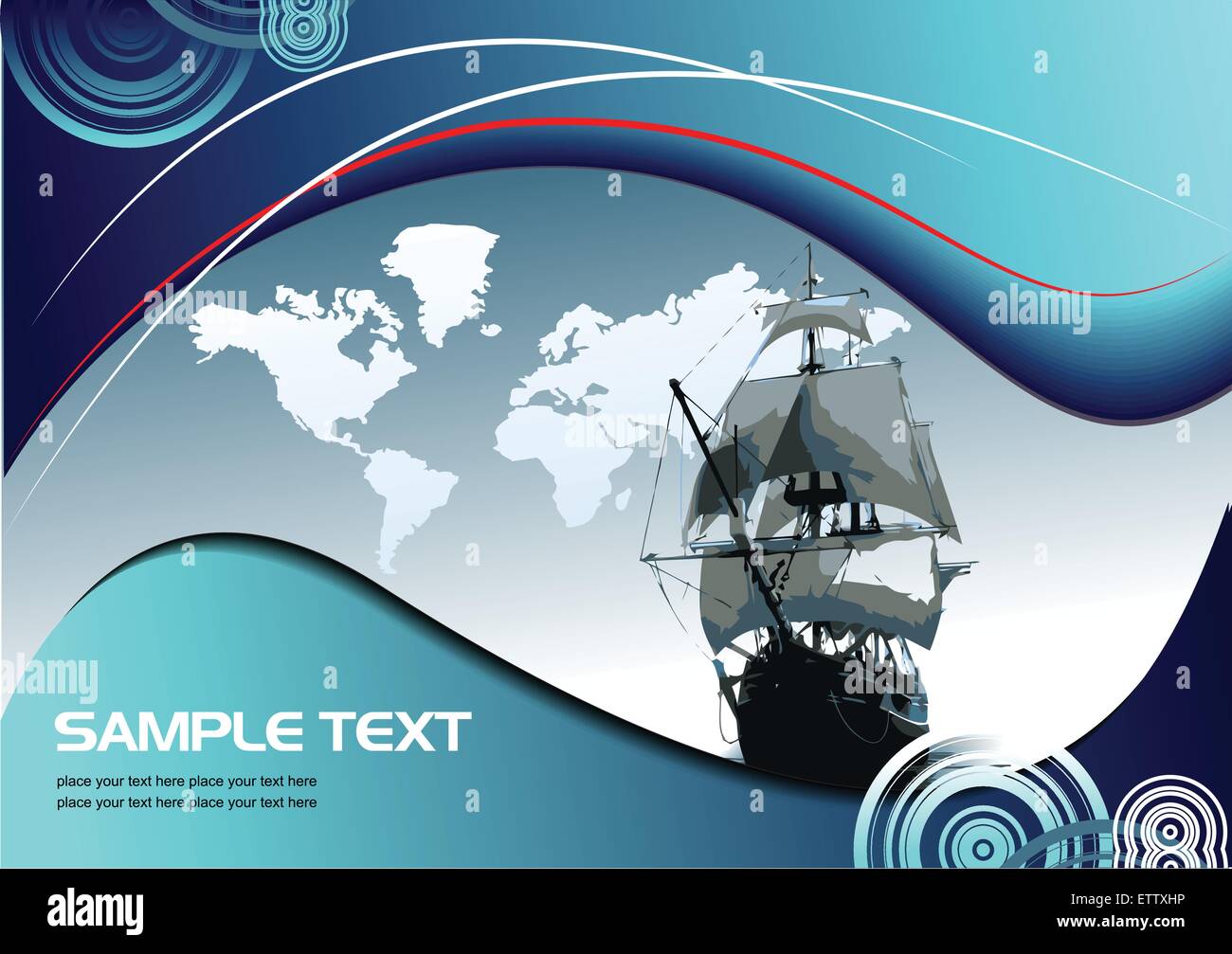 Cover for brochure with old sailing vessel. Vector Stock Vector Image ...