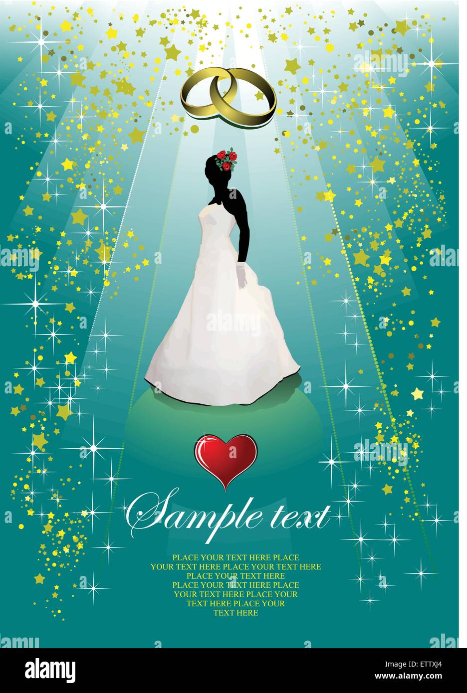 Wedding card background with bride image. Vector Stock Vector Image ...