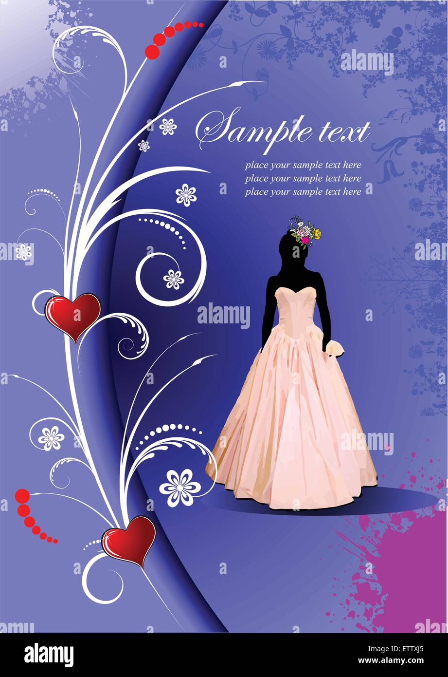 Wedding card background with bride image Stock Vector Image & Art - Alamy