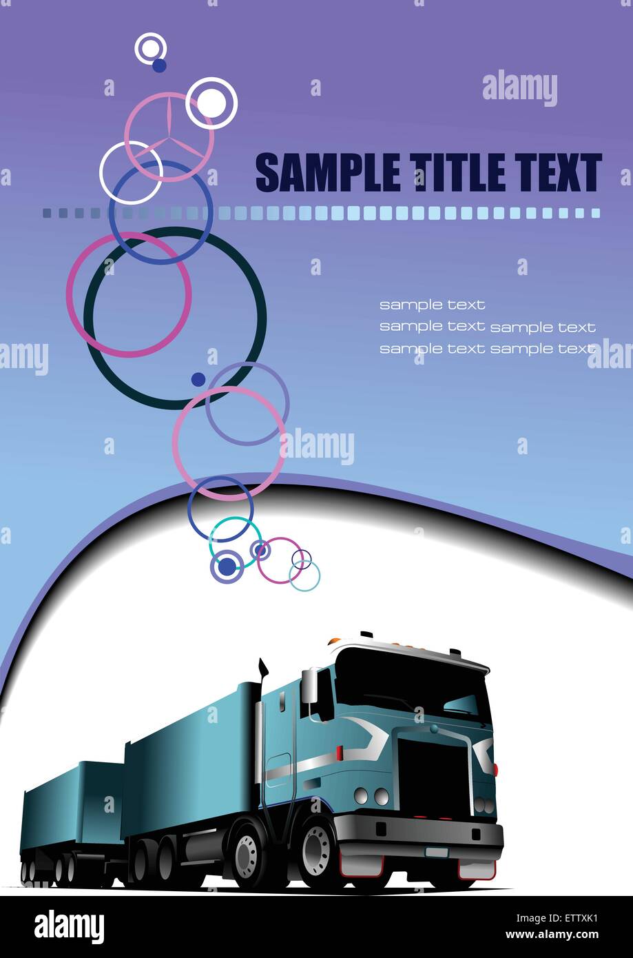 Abstract colored waved background with lorry. Vector Stock Vector Image ...