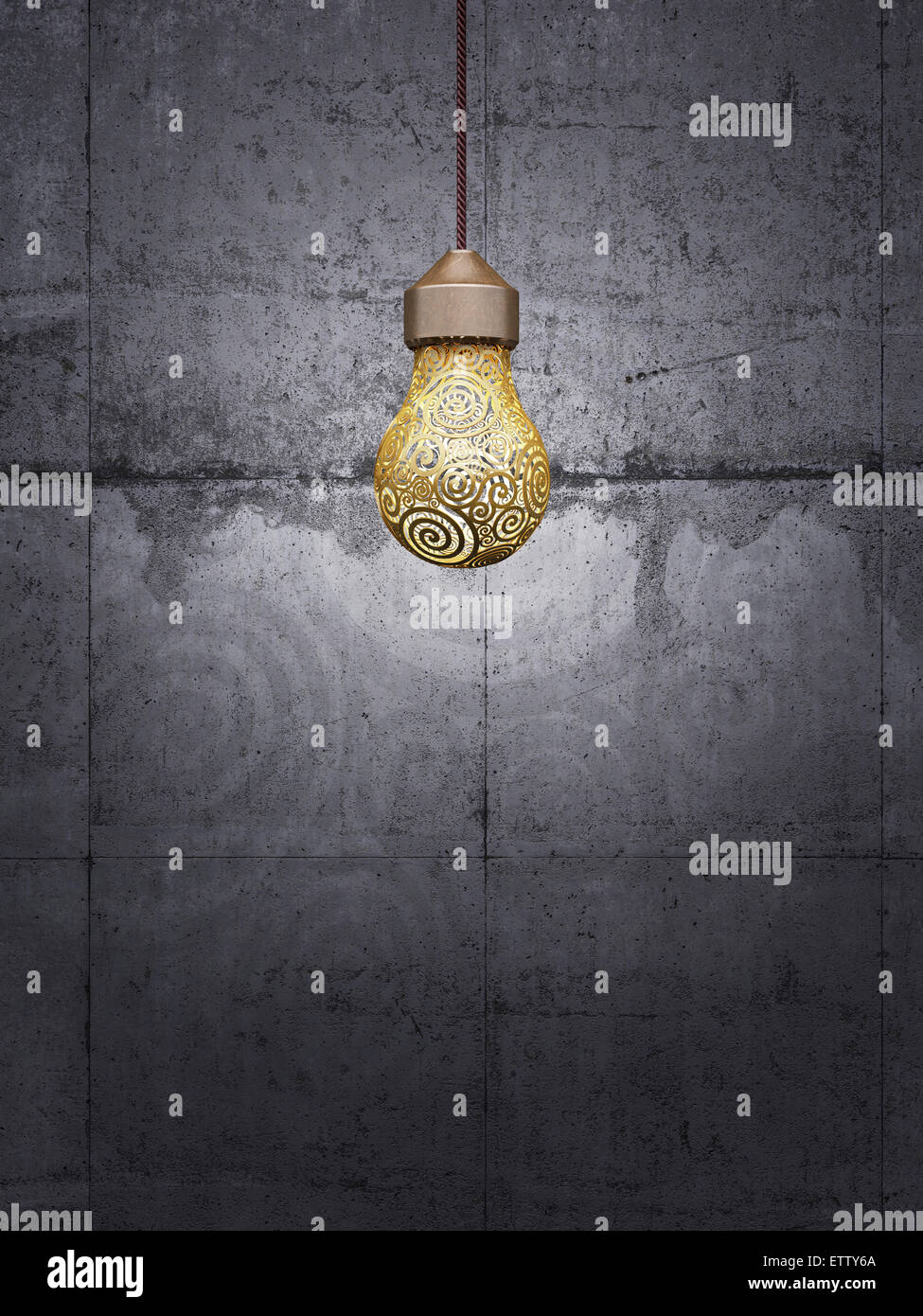 Lightbulb in front of concrete wall, 3d rendering Stock Photo - Alamy