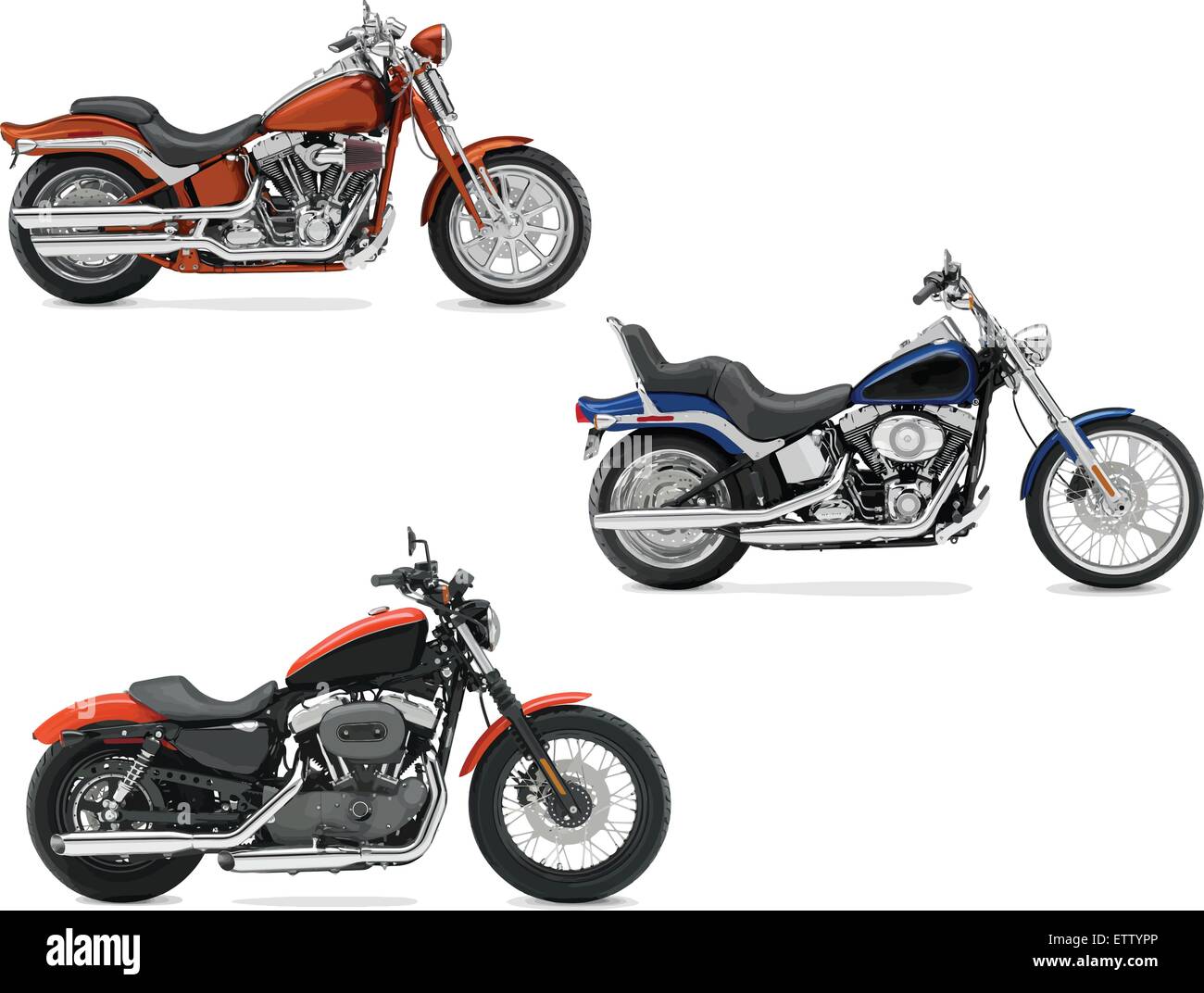 Three vector illustrations of motorcycle. Vector Stock Vector Image ...