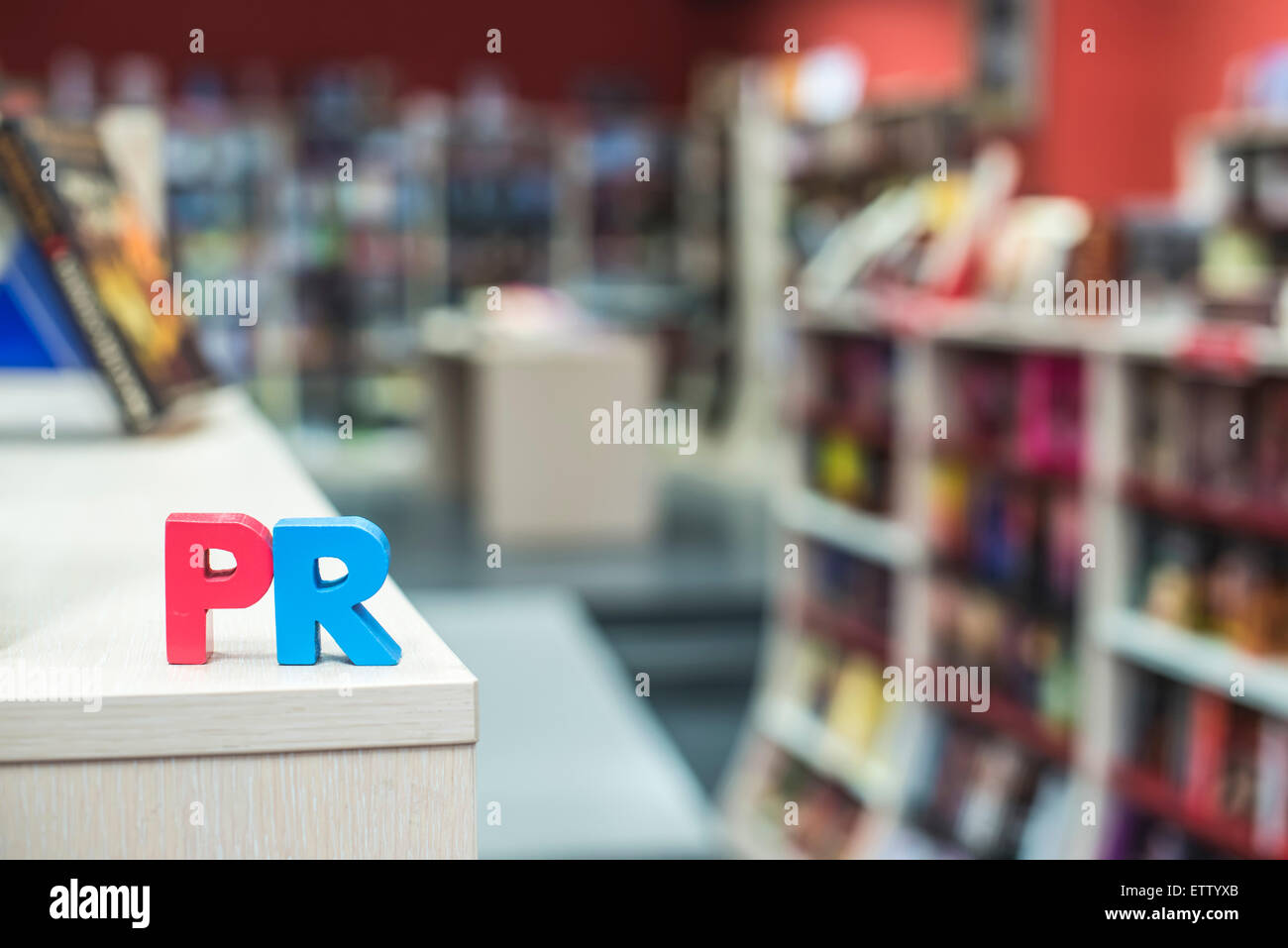 Letters PR in a bookstore Stock Photo - Alamy