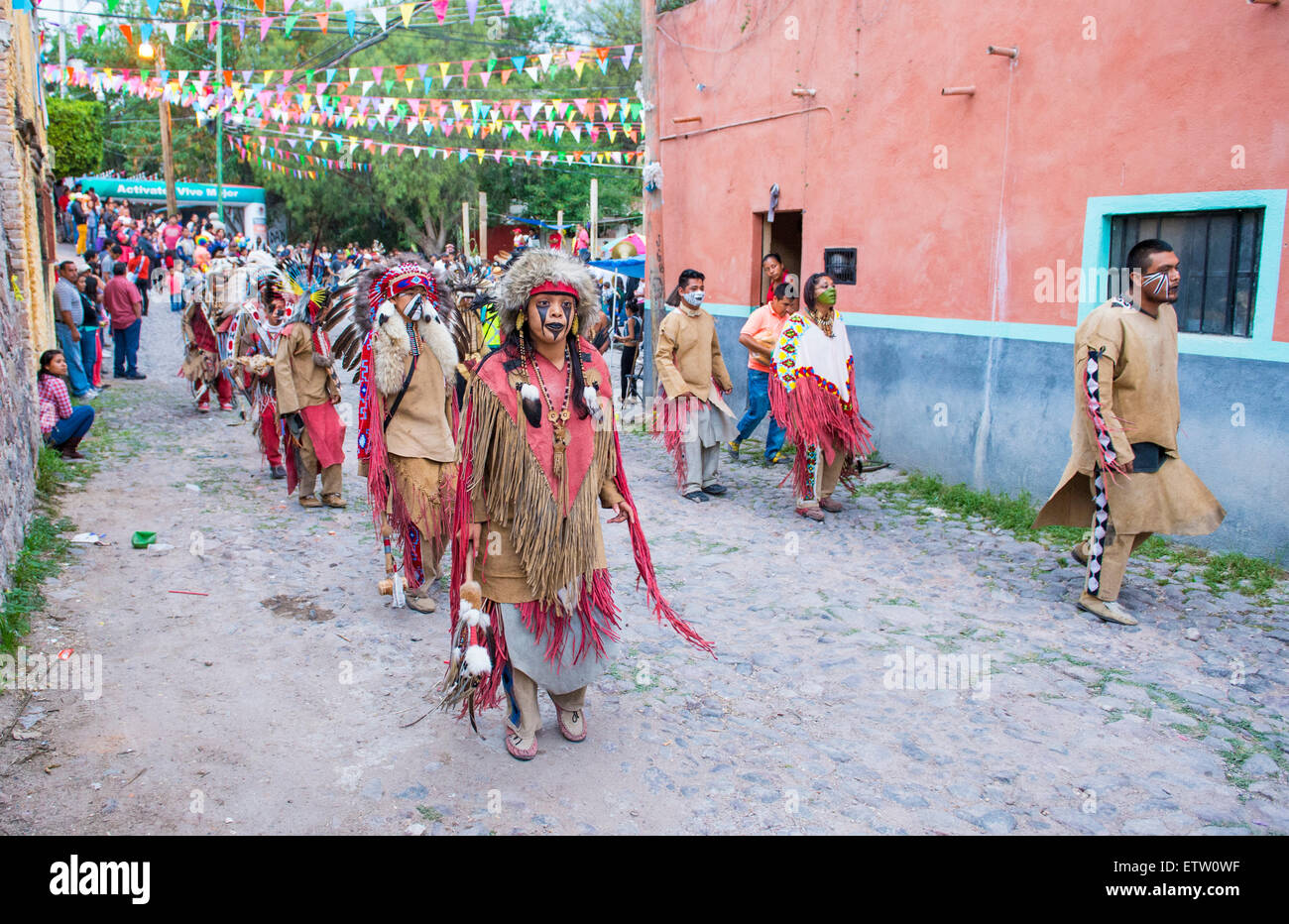 Native Americans with traditional costume participates at the festival ...