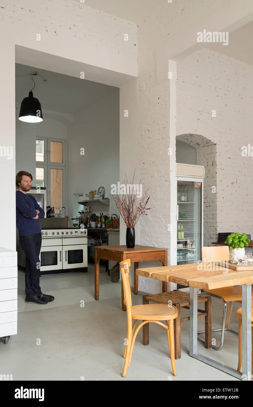 Owner in his modern individual bistro Stock Photo - Alamy