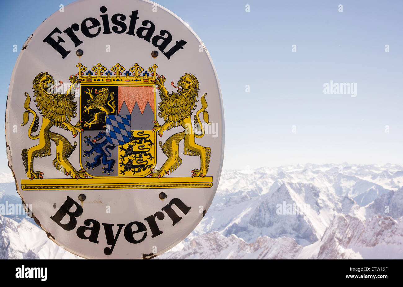 Germany, Bavaria, Zugspitze, emblem of Bavaria Stock Photo - Alamy