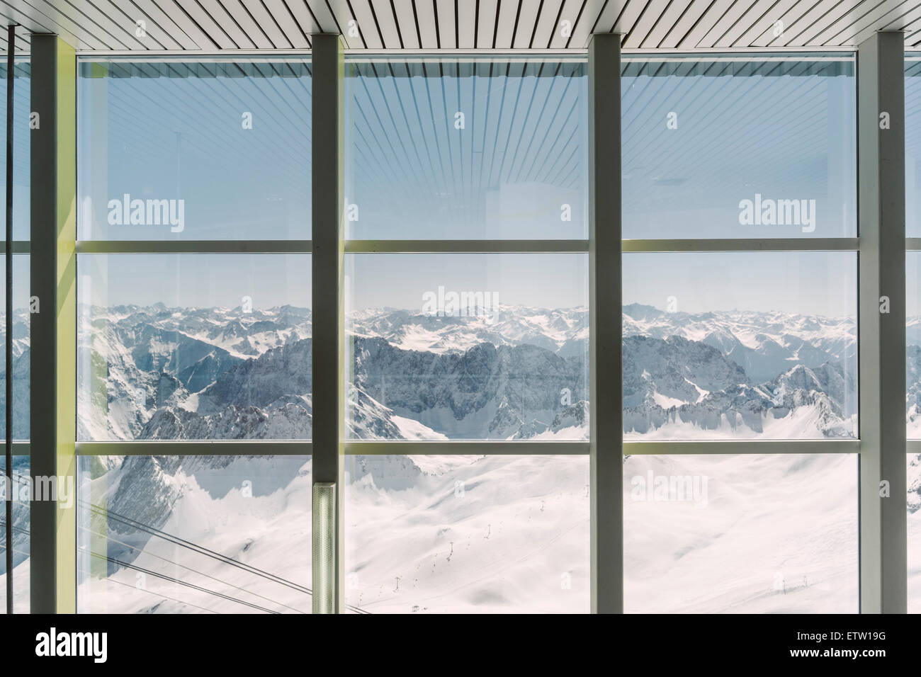 Germany, Bavaria, view through window from Zugspitze Stock Photo - Alamy