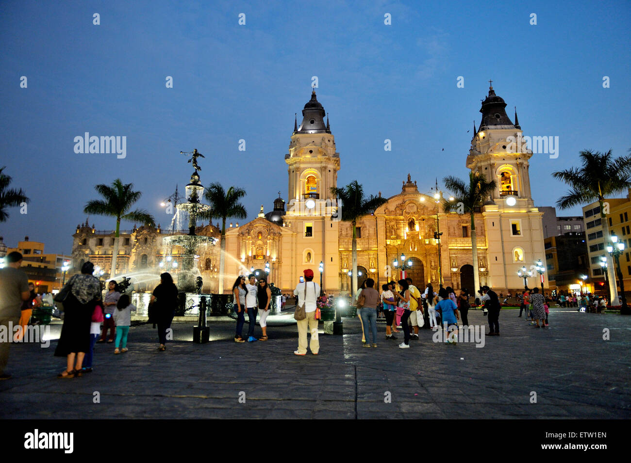 Peru, Lima, UNESCO world heritage site, Basilica Cathedral of Lima ...
