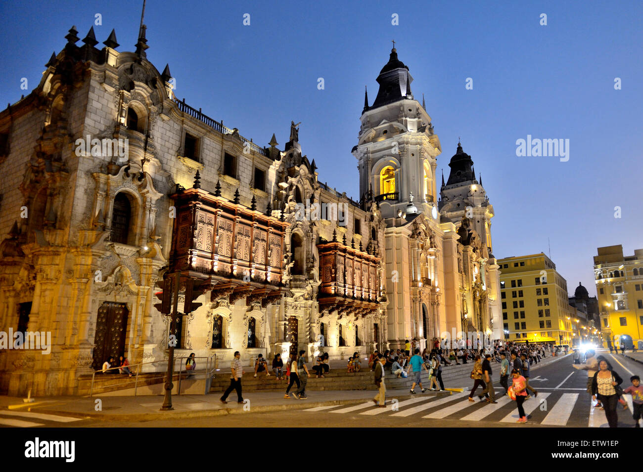 Peru, Lima, UNESCO world heritage site, Basilica Cathedral of Lima ...