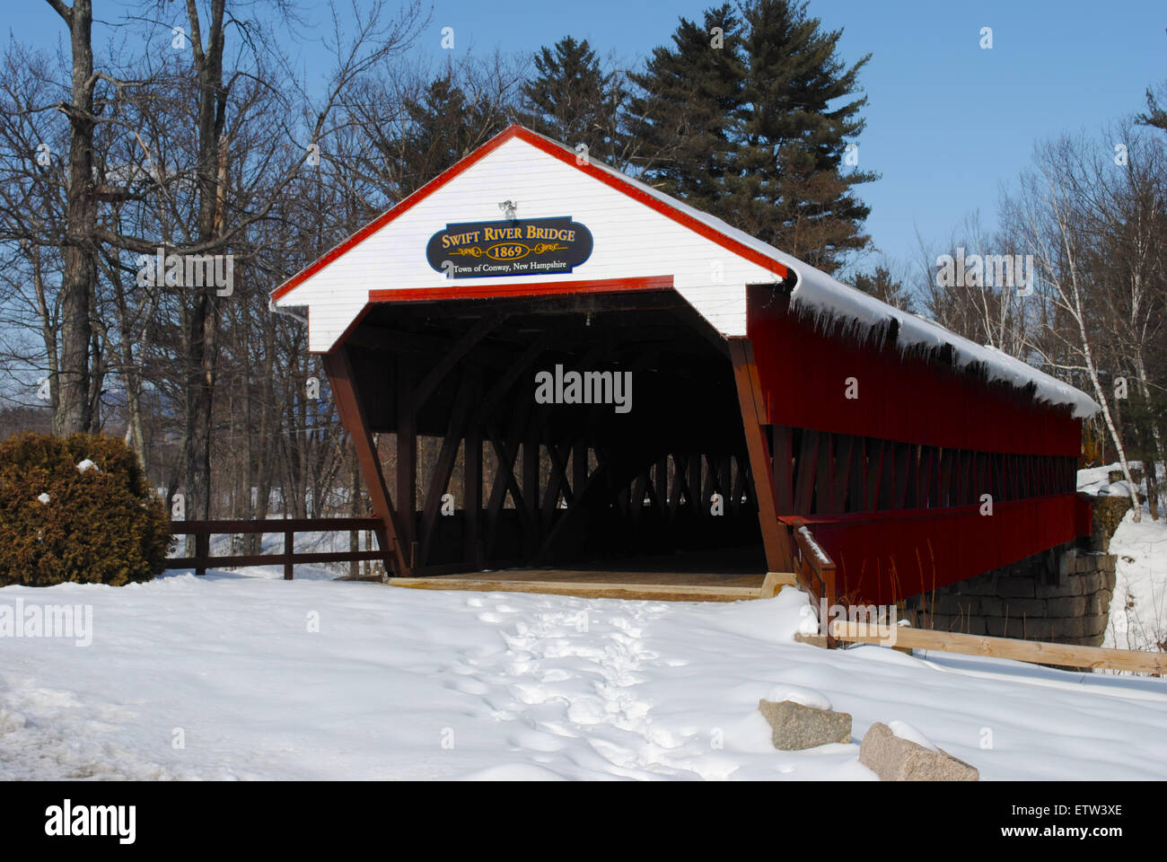 "Nostalgic Crossings" Swift River Covered Bridge, Conway NY USA Stock ...