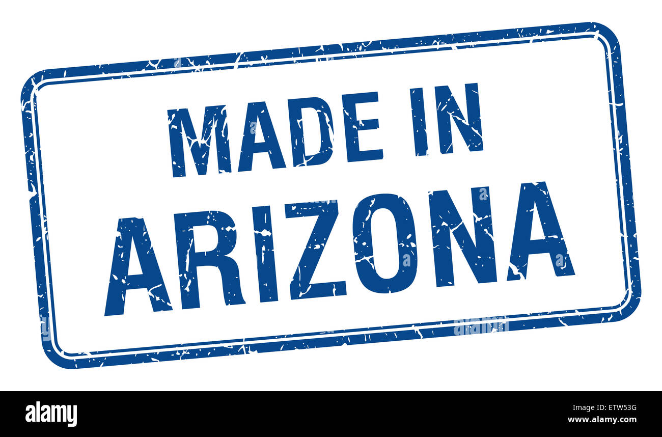 made in Arizona blue square isolated stamp Stock Photo - Alamy