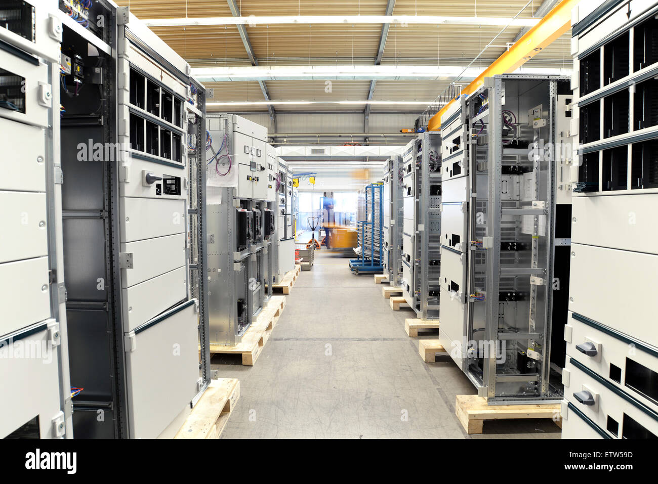 Switchboard construction factory Stock Photo - Alamy