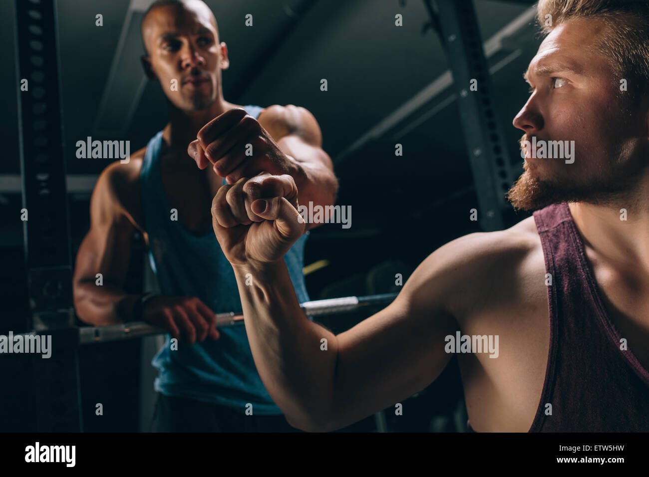 Two friends in a gym Stock Photo - Alamy
