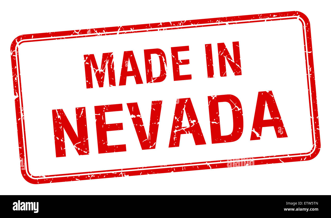 made in Nevada red square isolated stamp Stock Photo - Alamy