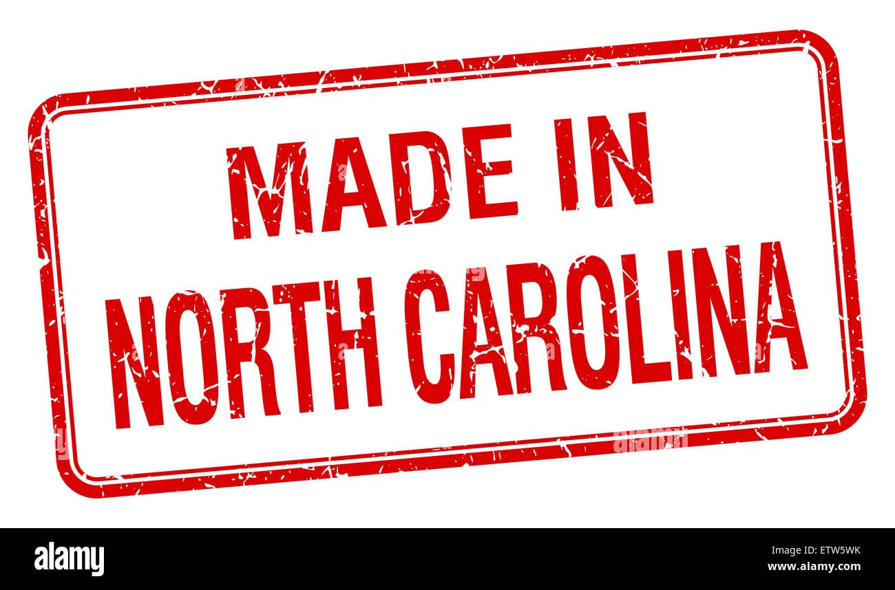 made in North Carolina red square isolated stamp Stock Photo - Alamy