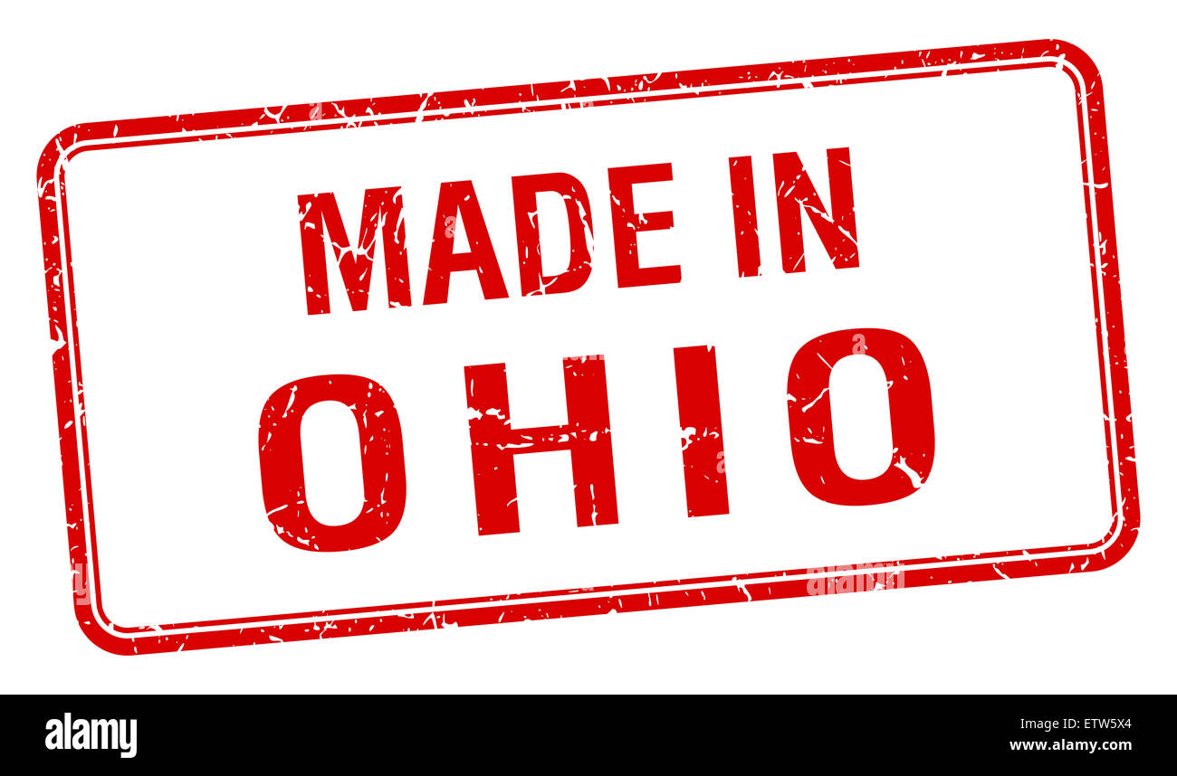 made in Ohio red square isolated stamp Stock Photo - Alamy