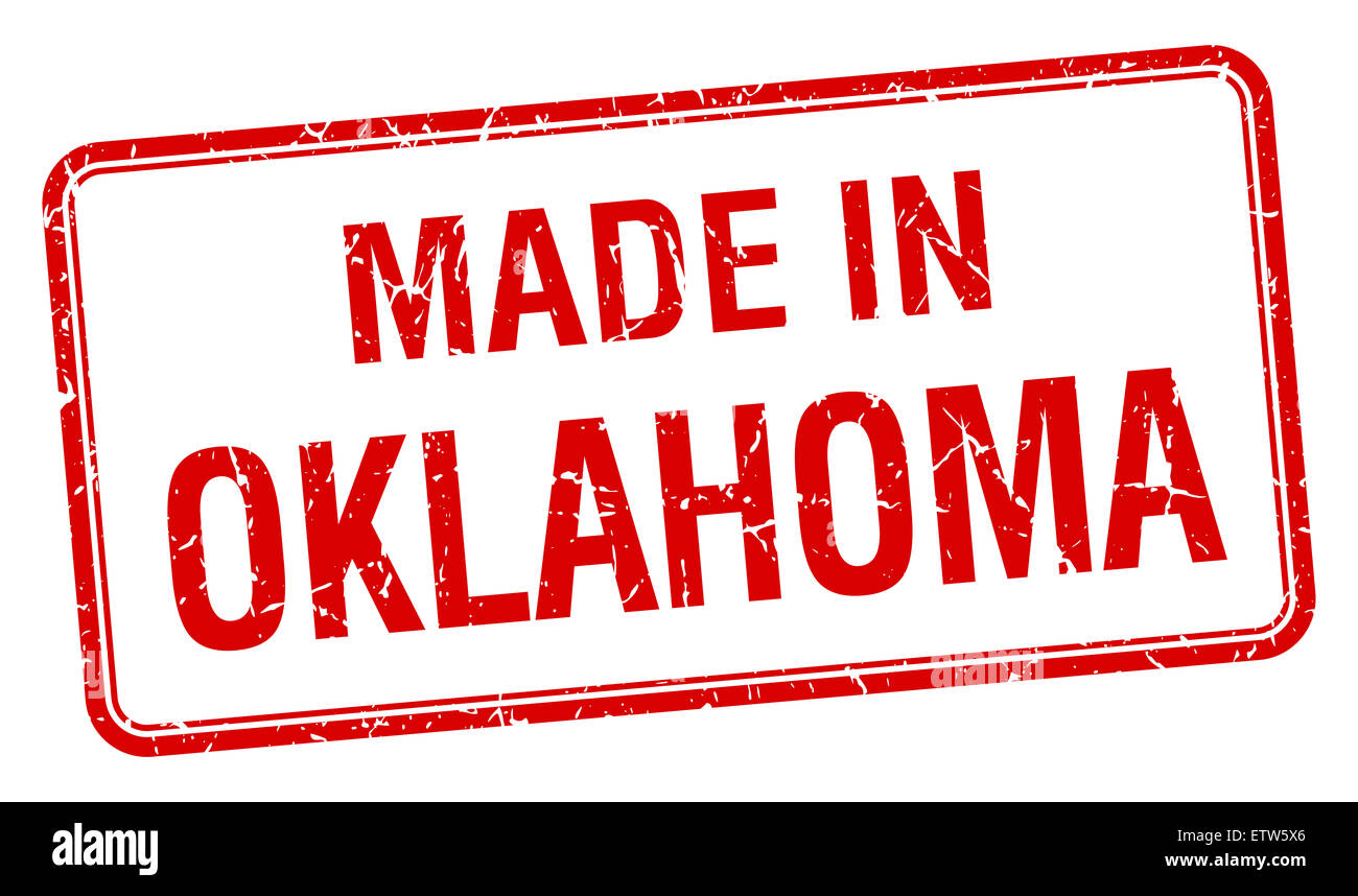 made in Oklahoma red square isolated stamp Stock Photo - Alamy