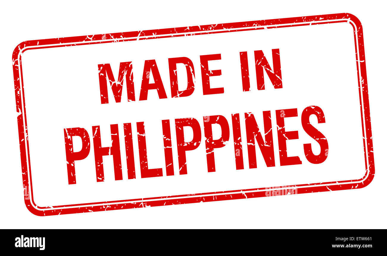 made in Philippines red square isolated stamp Stock Photo - Alamy