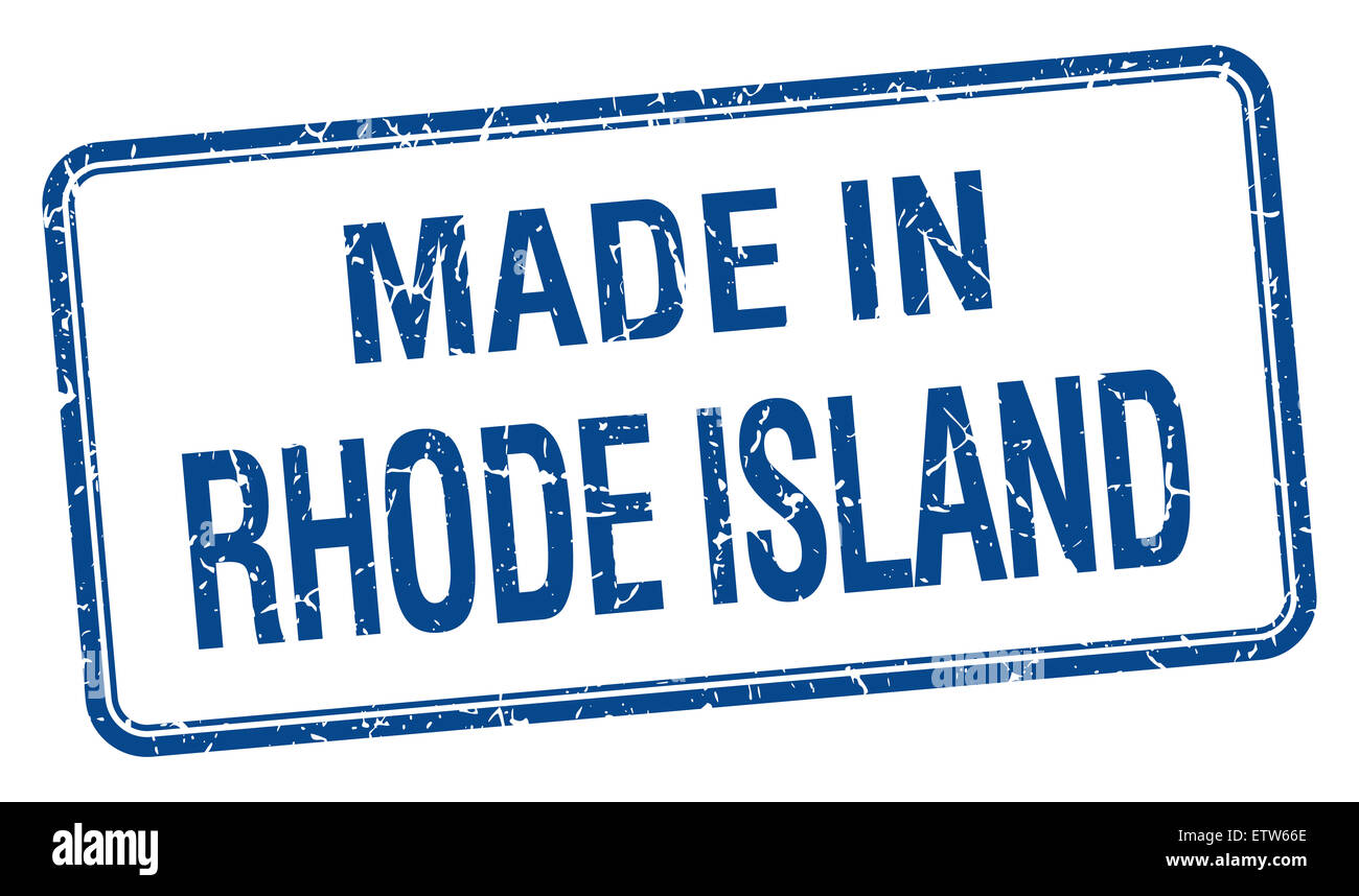 made in Rhode Island blue square isolated stamp Stock Photo - Alamy
