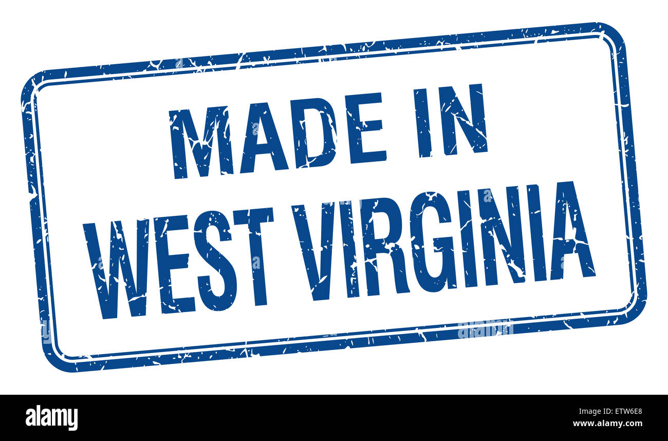 made in West Virginia blue square isolated stamp Stock Photo - Alamy