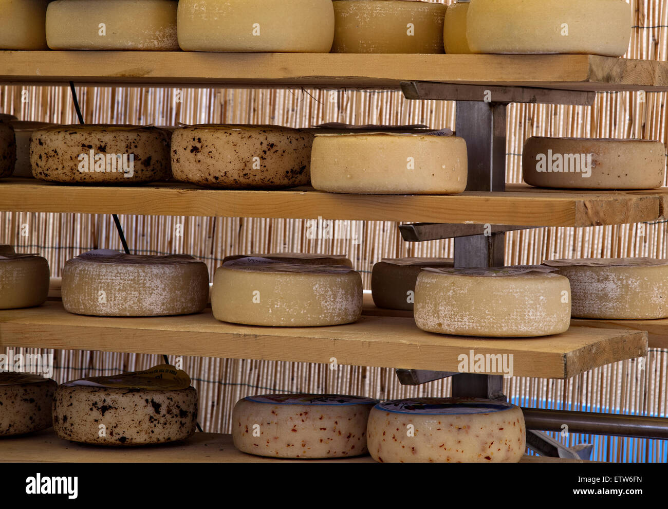 italian handmade cheese with pepper seasoning Stock Photo - Alamy