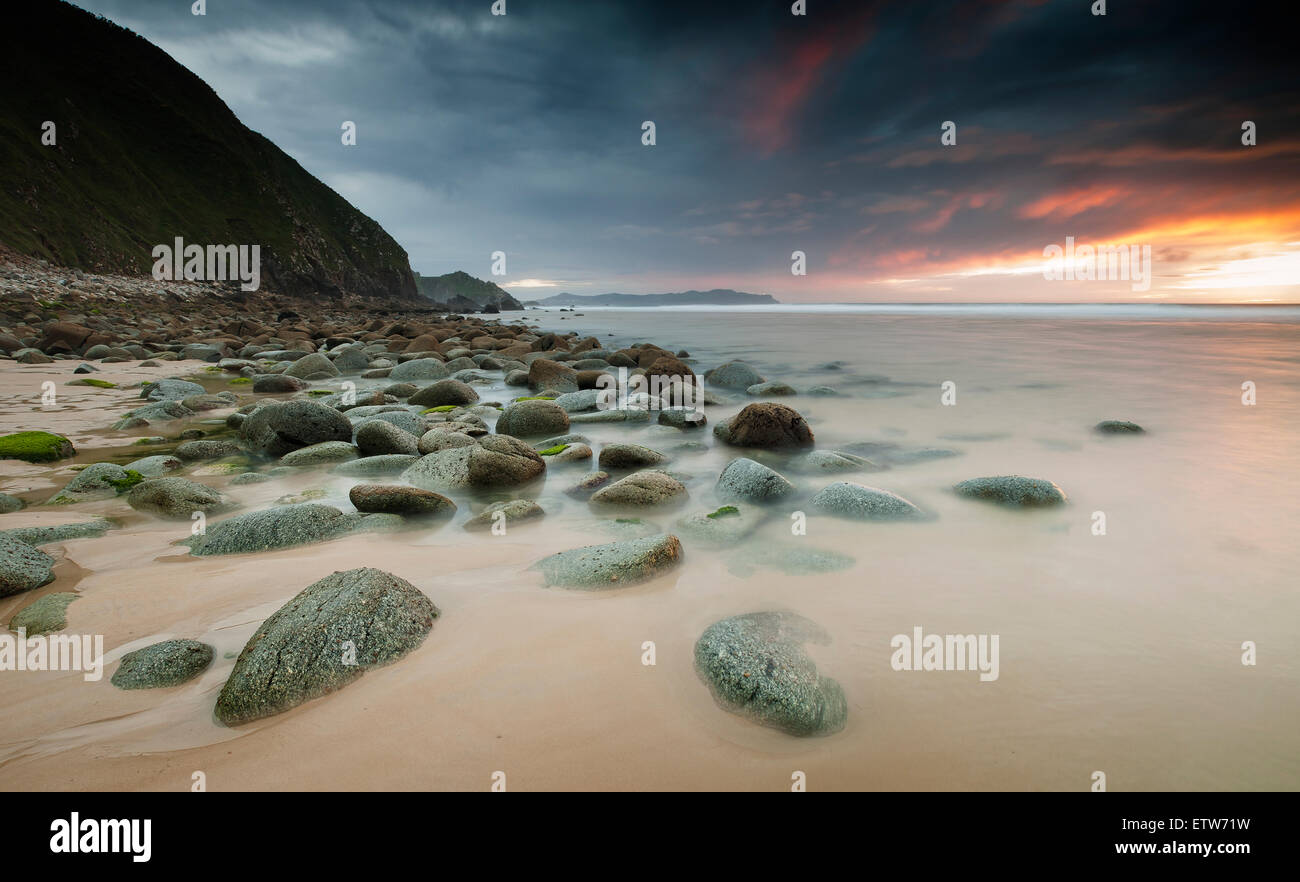 Spain, Galicia, beach Campelo Stock Photo - Alamy