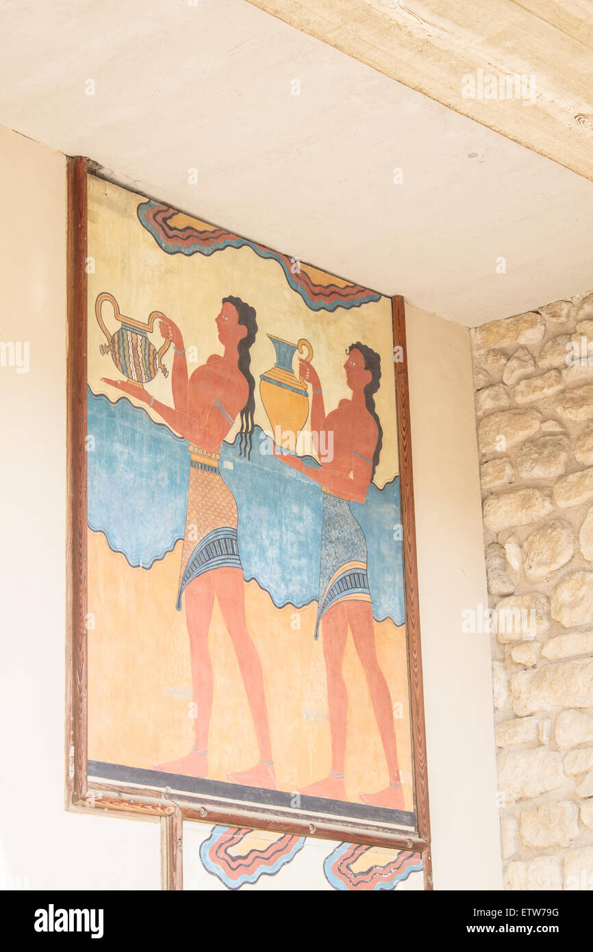 Minoan art wall painting fresco ancient greece greek hi-res stock ...