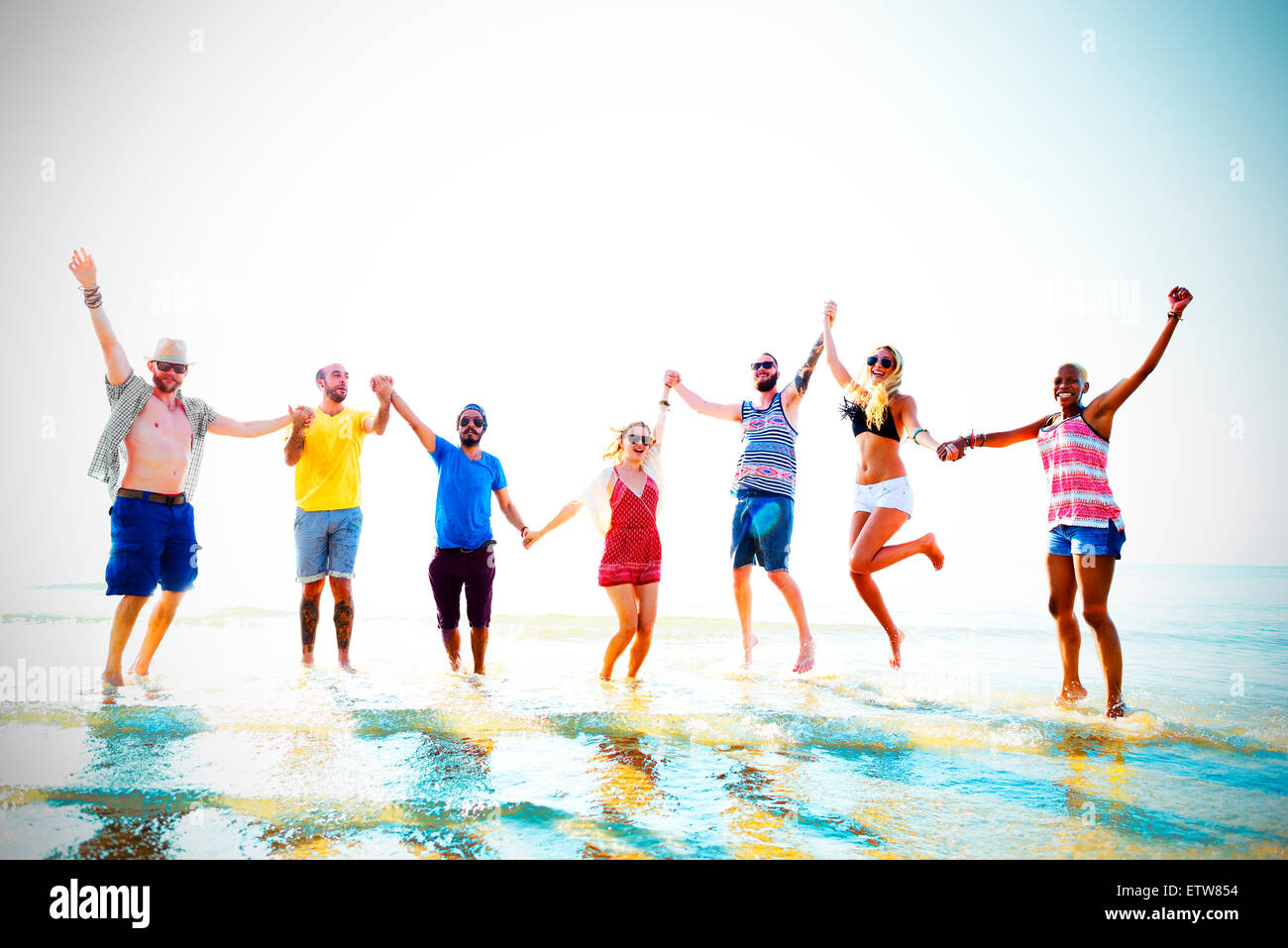Friendship Freedom Beach Summer Holiday Concept Stock Photo - Alamy