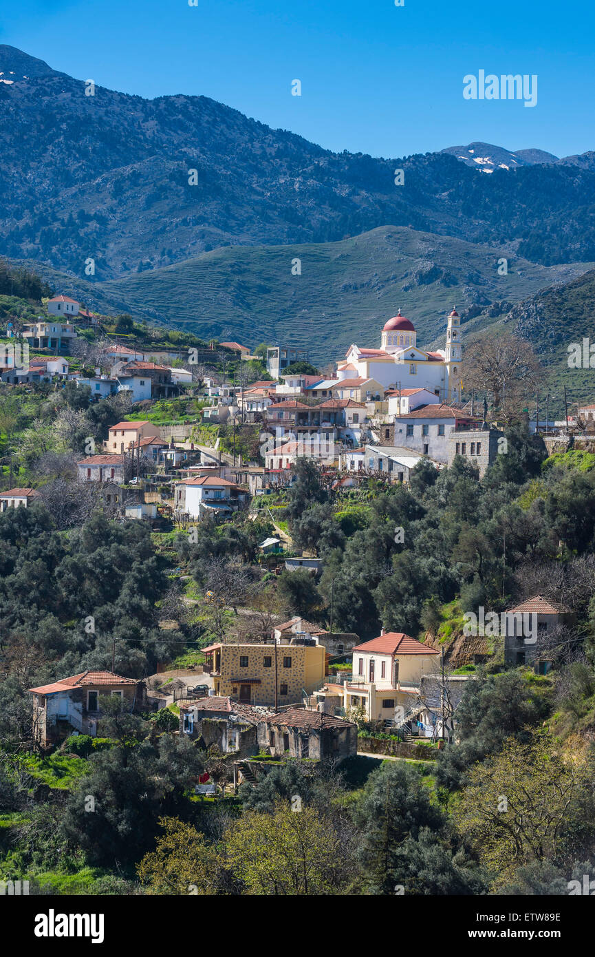 Greece, Crete, mountain village Lakkoi Stock Photo - Alamy