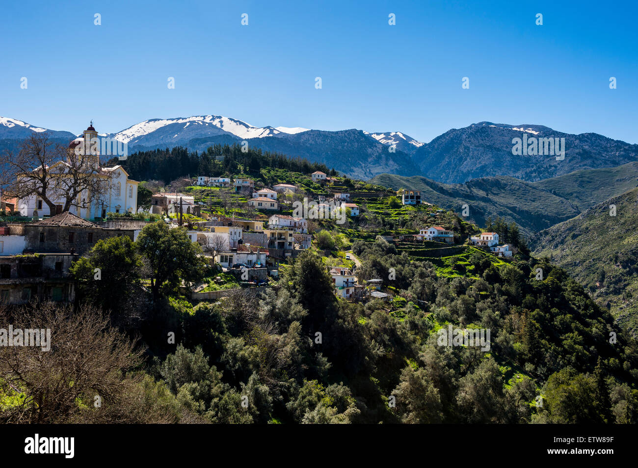 Greece, Crete, mountain village Lakkoi Stock Photo - Alamy