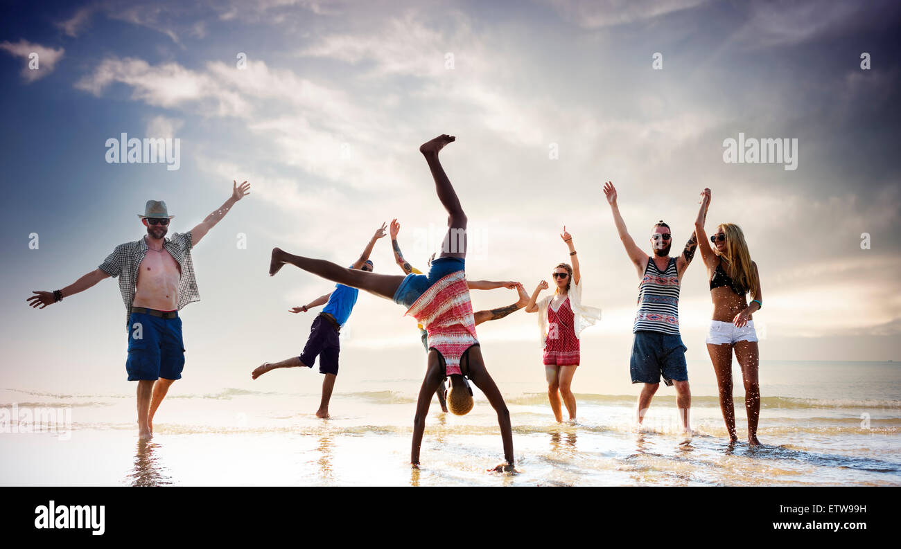 Friendship Freedom Beach Summer Holiday Concept Stock Photo - Alamy