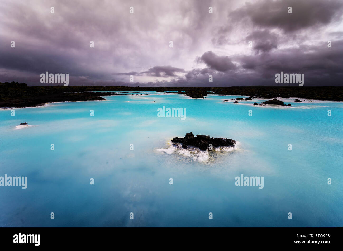 Iceland, view to Blue Lagoon Stock Photo - Alamy