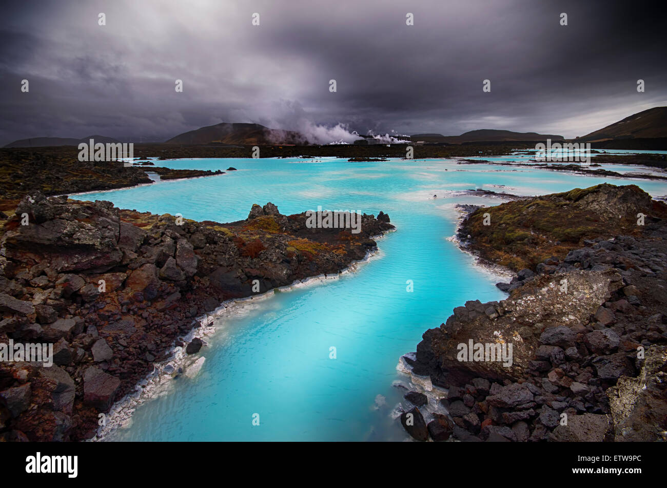 Iceland, view to Blue Lagoon Stock Photo - Alamy