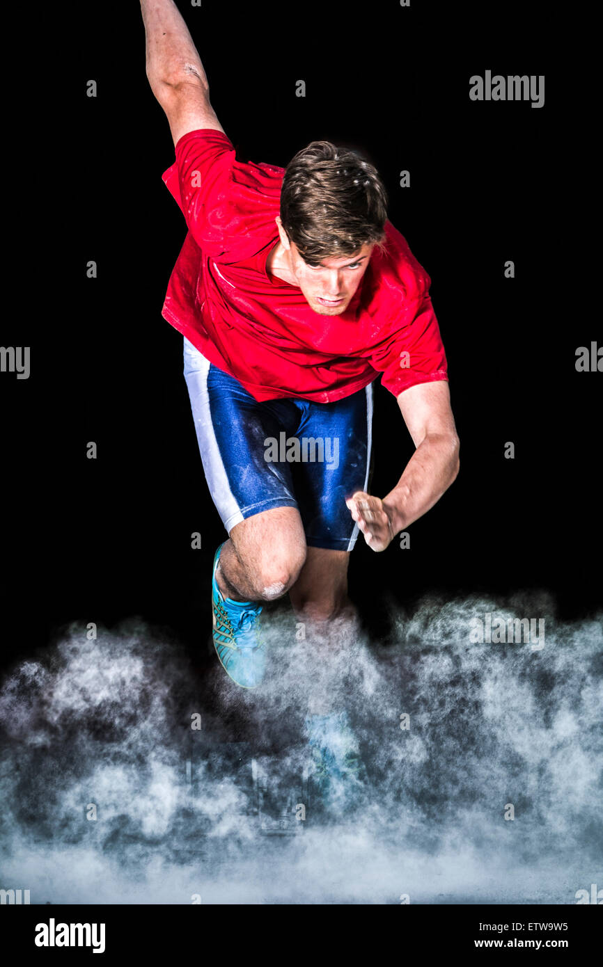 Sprinter in steam starting Stock Photo - Alamy