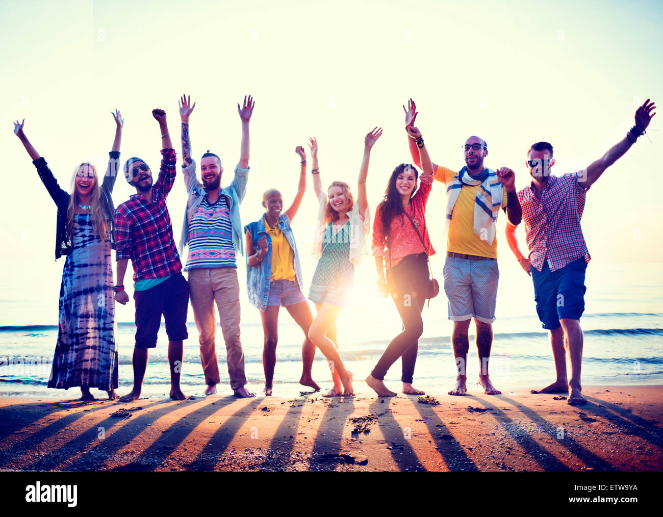 Friendship Freedom Beach Summer Holiday Concept Stock Photo - Alamy