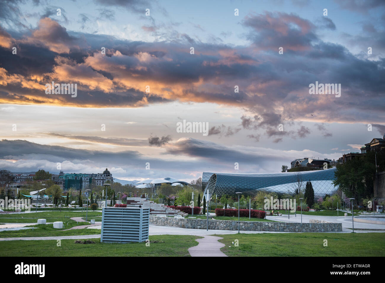 concert hall designed by Massimiliano Fuksas seen from Rike Park in ...