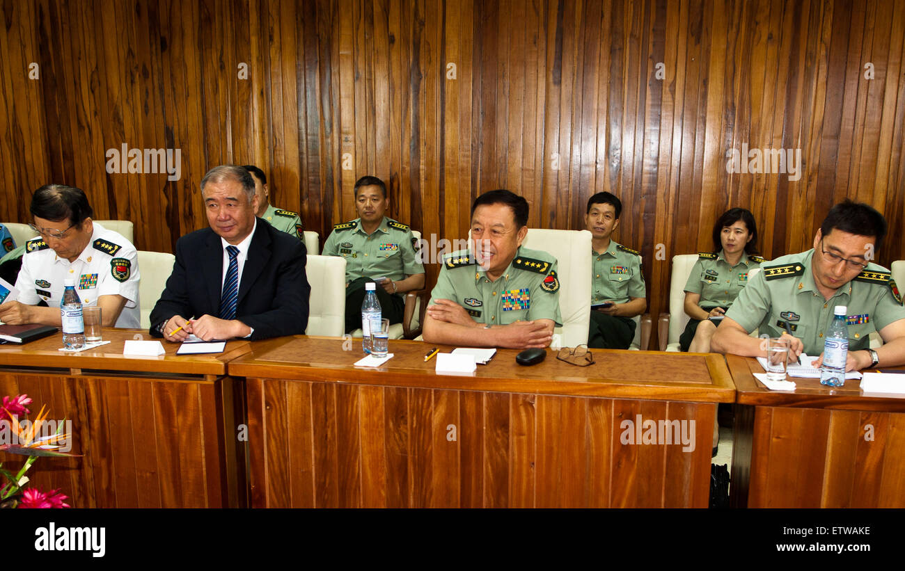 Havana, Cuba. 15th June, 2015. Fan Changlong (2nd R), vice chairman of ...