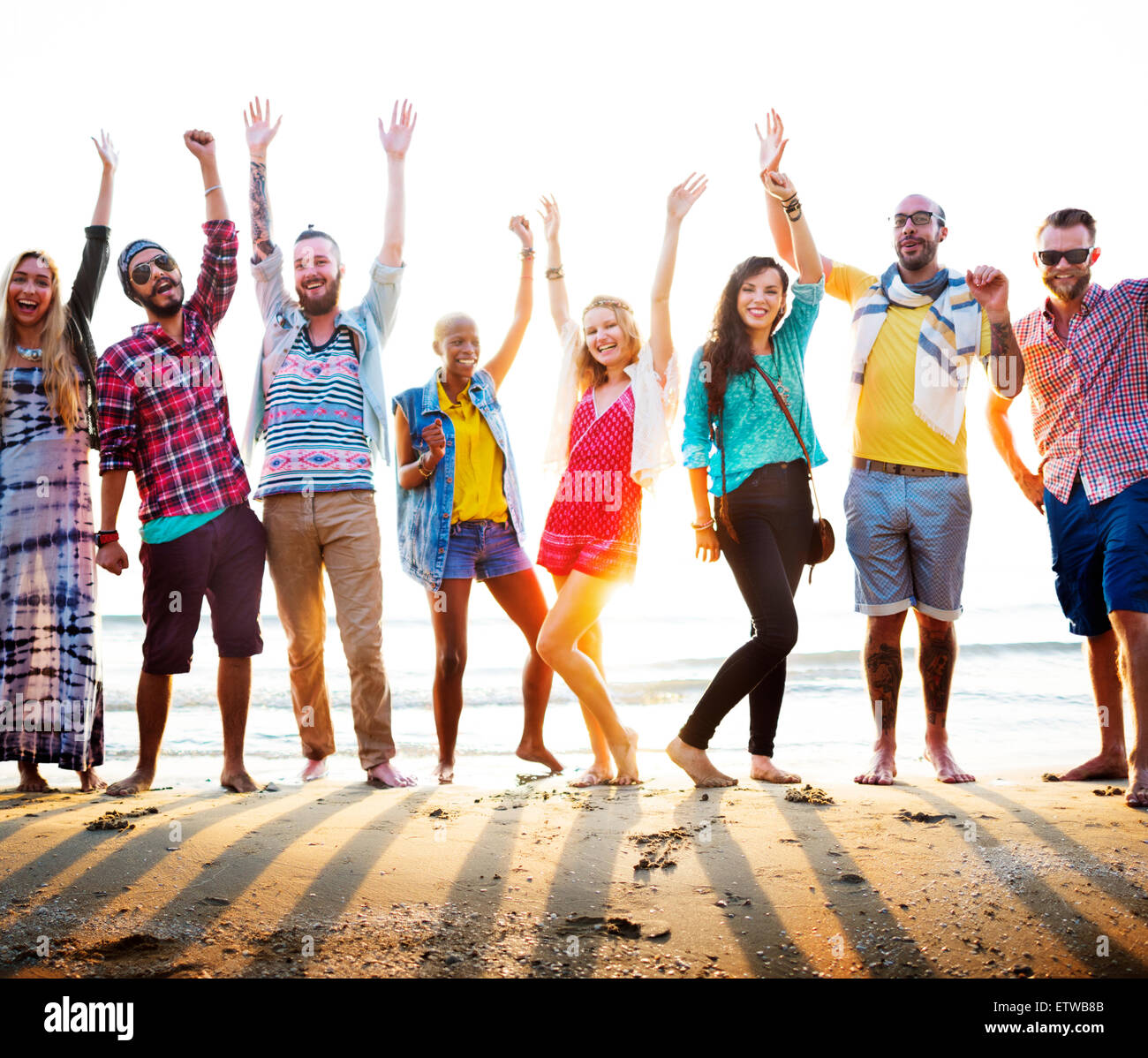 Teenagers Friends Beach Party Happiness Concept Stock Photo - Alamy