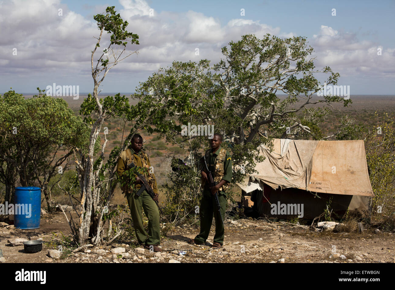 Kenya Wildlife Ranger Gafo Enos , left, and Gilbert Kosher from the ...