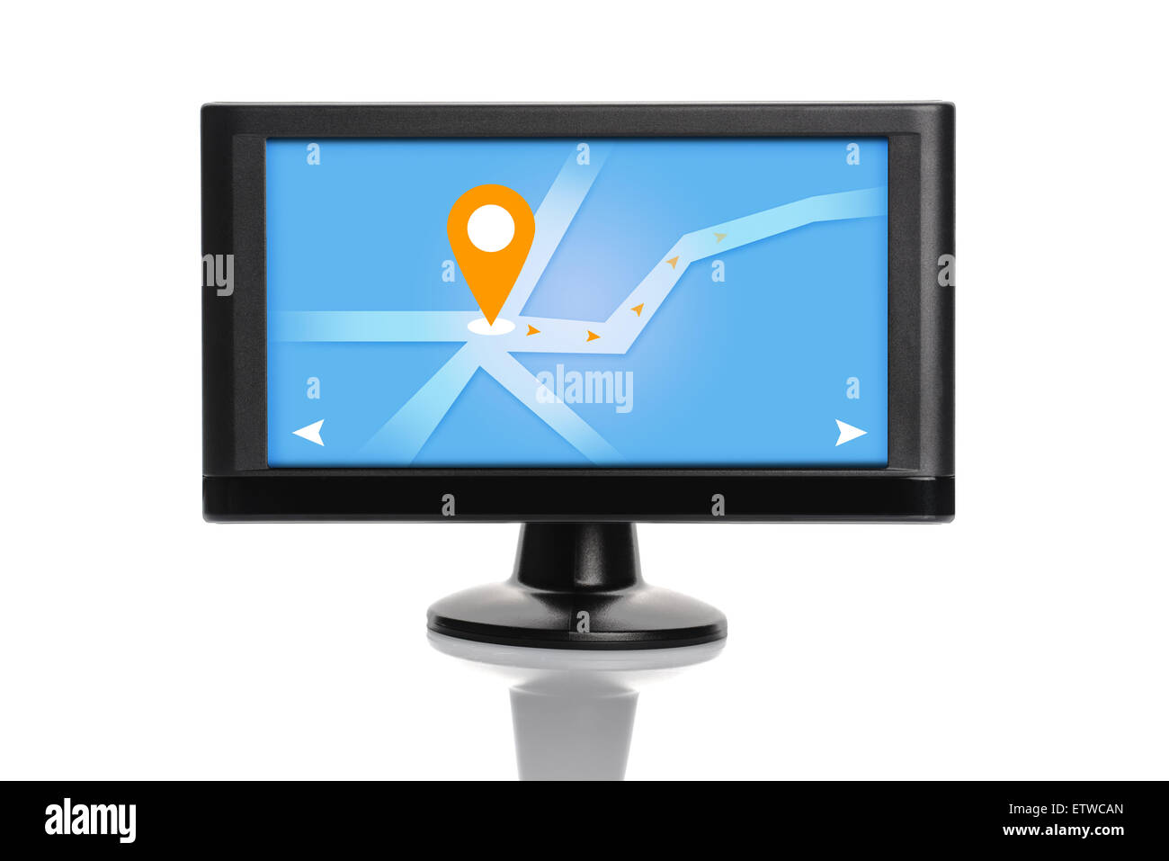 Car GPS Navigation Device with Conceptual Illustration on Screen ...