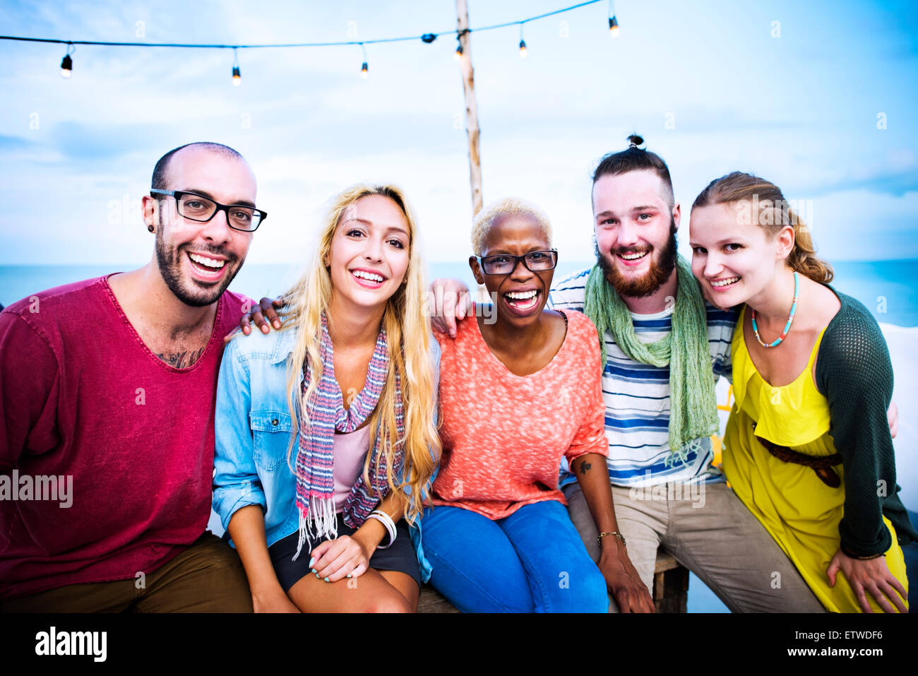 Diverse summer dinner party hi-res stock photography and images - Alamy