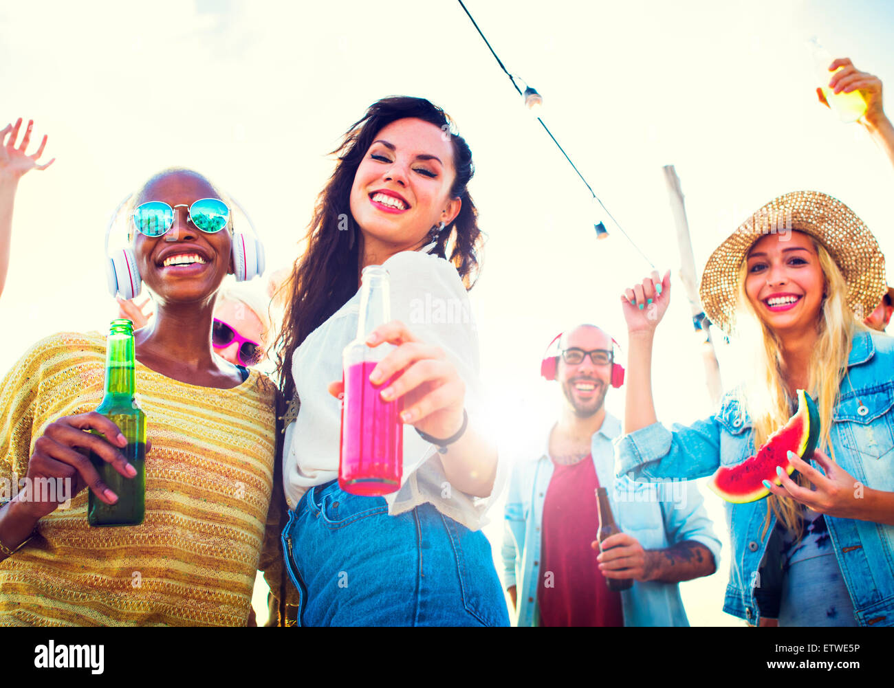 Friendship Celebration Party Beach Summer Concept Stock Photo - Alamy