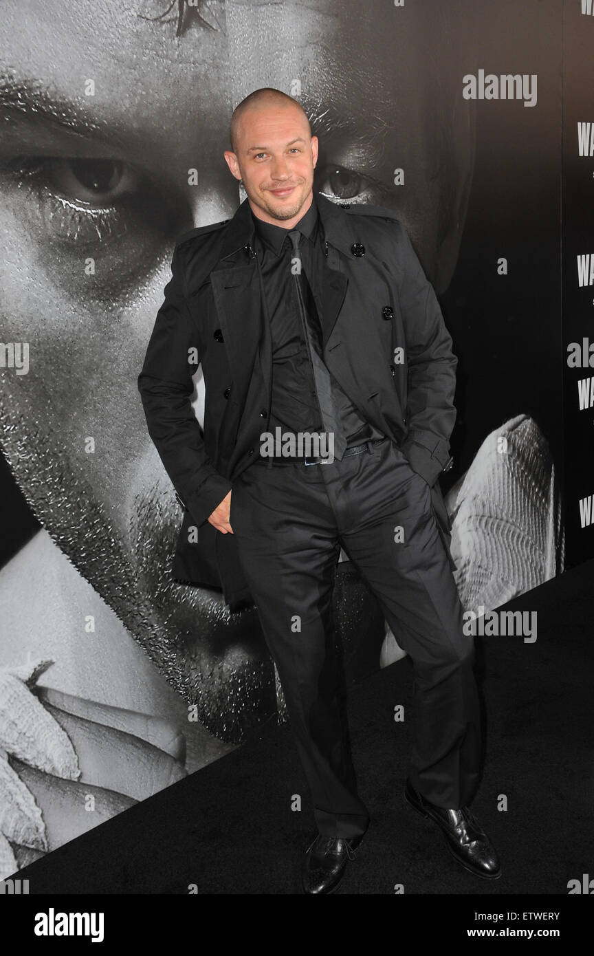 LOS ANGELES, CA - SEPTEMBER 6, 2011: Tom Hardy at the world premiere of ...