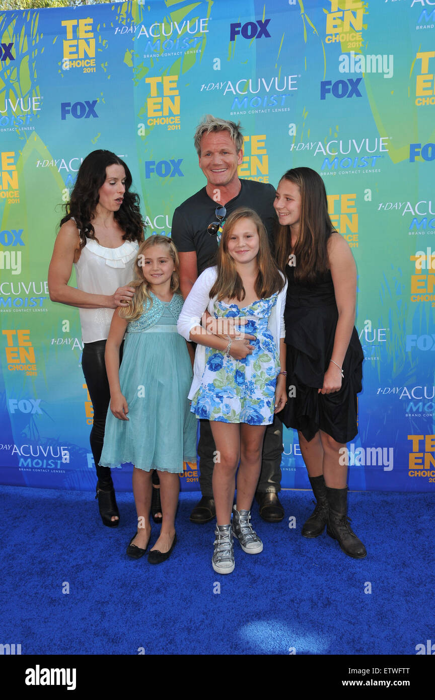 LOS ANGELES, CA - AUGUST 7, 2011: Gordon Ramsay & family arrives at the ...