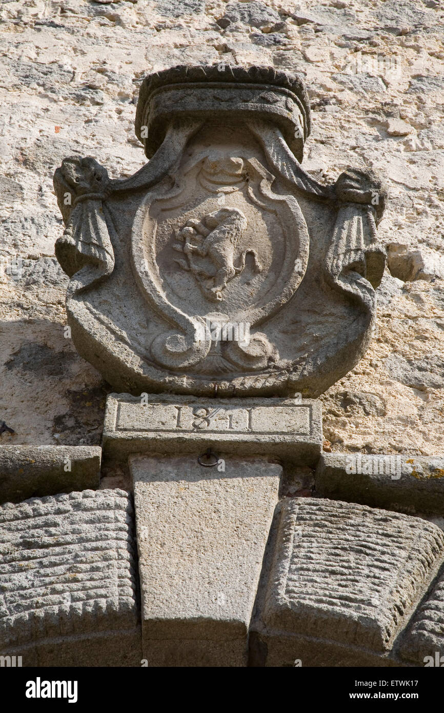 europe, italy, tuscany, santa fiora, city hall, coat of arms Stock ...