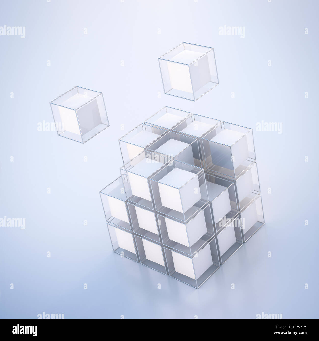 Parts dissolving fom cube hi-res stock photography and images - Alamy