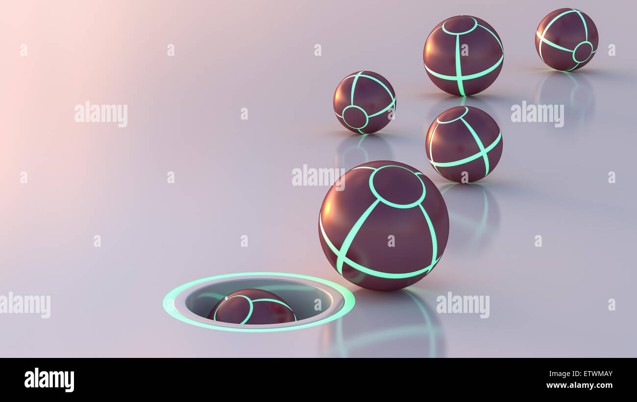 Balls and hole Stock Photo - Alamy